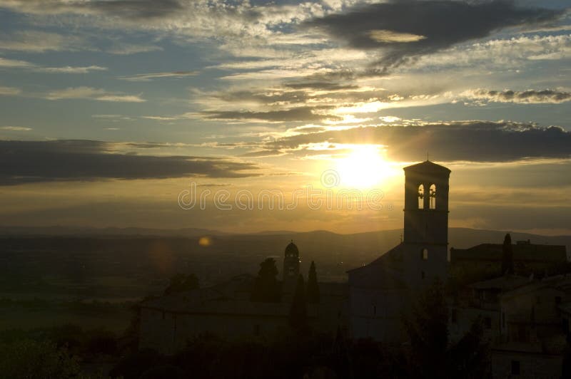 Assisi sunset stock image. Image of blue, mathematics - 12474035
