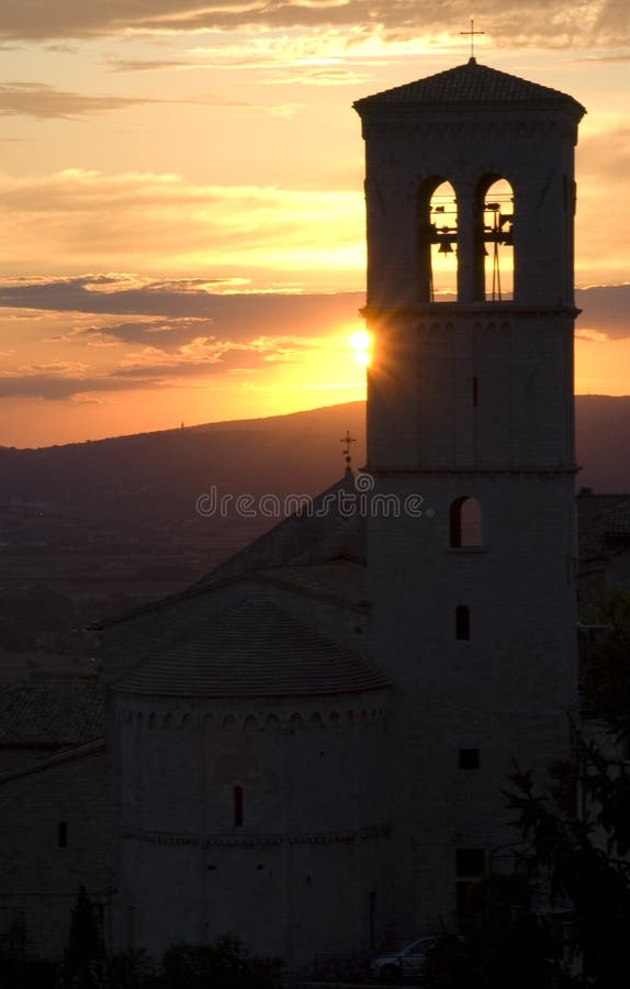 Assisi sunset stock photo. Image of science, catholic - 12474070