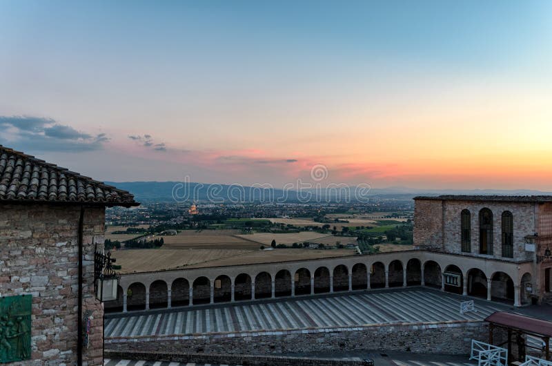 Assisi Umbria View at Sunset Stock Photo - Image of clear, view: 76388648