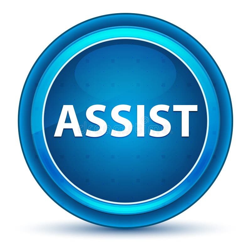 Assist Eyeball Blue Round Button Stock Illustration - Illustration of ...
