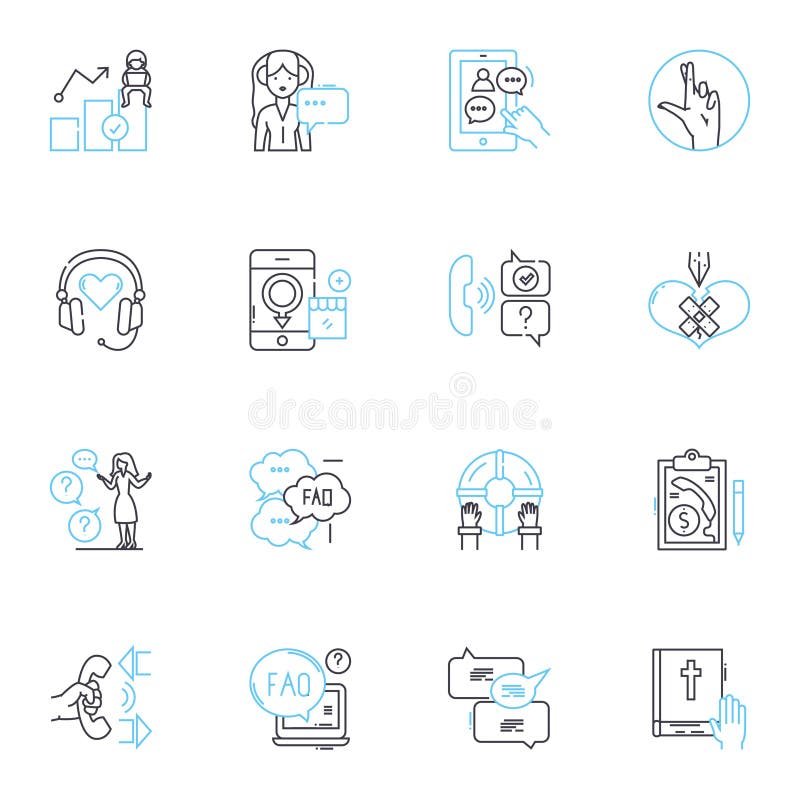 Assist Facilitate Linear Icons Set. Help, Support, Aid, Simplify ... Assist Facilitate Linear Icons Set. Help, Support, Aid, Simplify ...