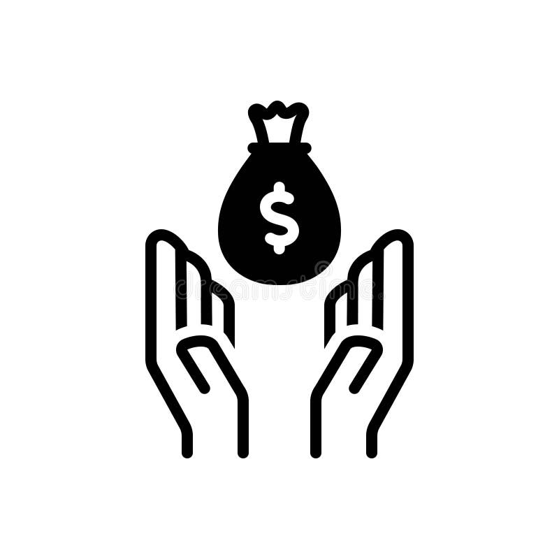 Black Solid Icon for Assist, Help and Benefit Stock Vector ...