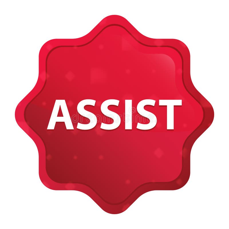 Assist Misty Rose Red Starburst Sticker Button Stock Illustration ...