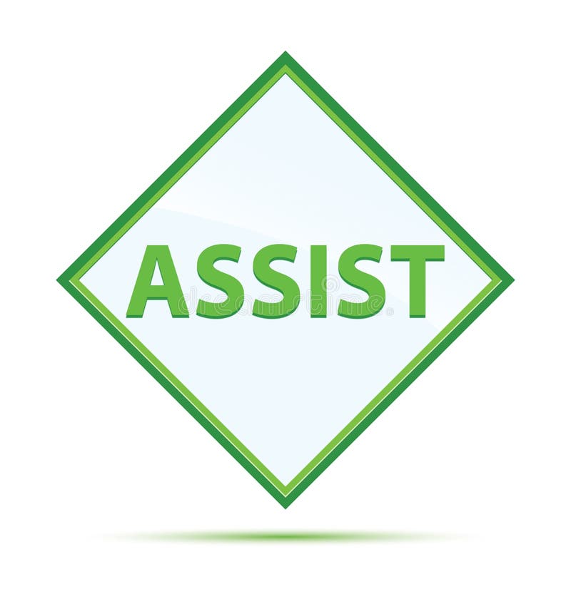 Assist Modern Abstract Green Diamond Button Stock Illustration ...