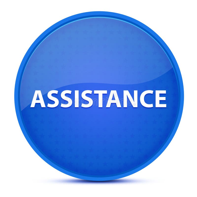 Assistance Aesthetic Glossy Blue Round Button Abstract Stock ...