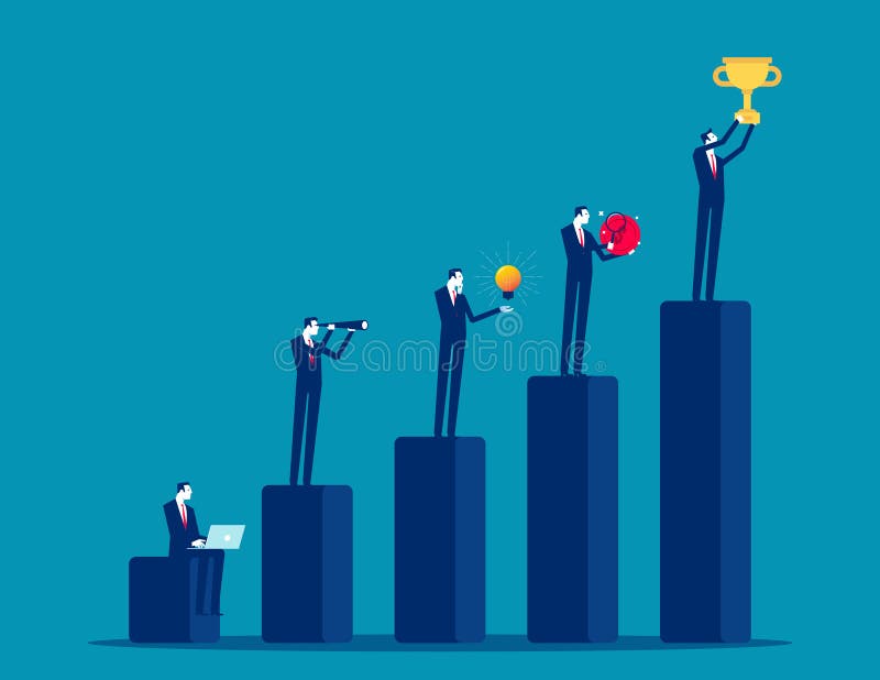 Assistance. Business People Team Working on Improve Bar Graph, Business ...