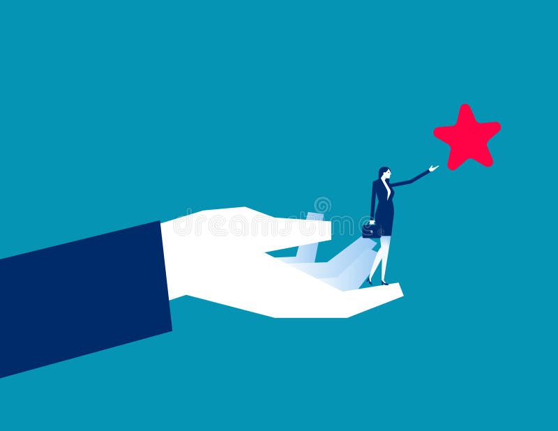 Assistance. Businessman To Overcome Obstacle Reaching the Star , Career ...