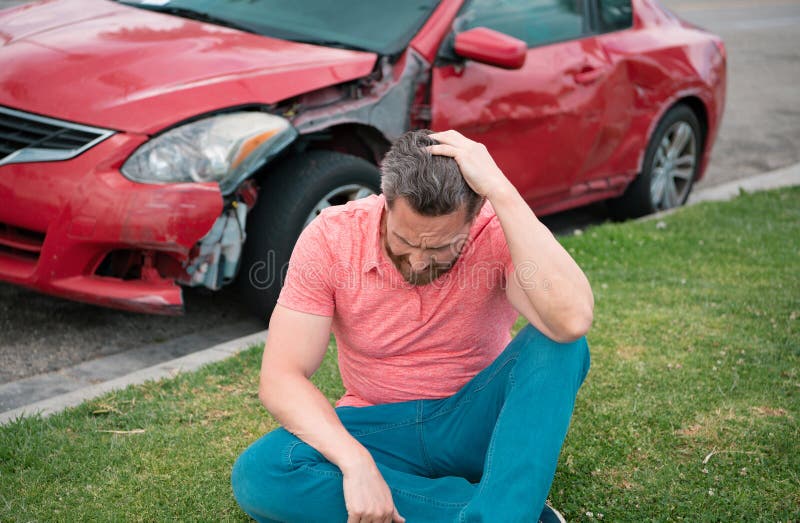 The Assistance Car Broke Down, Driver Shocked. Car Insurance. Road Trip ...