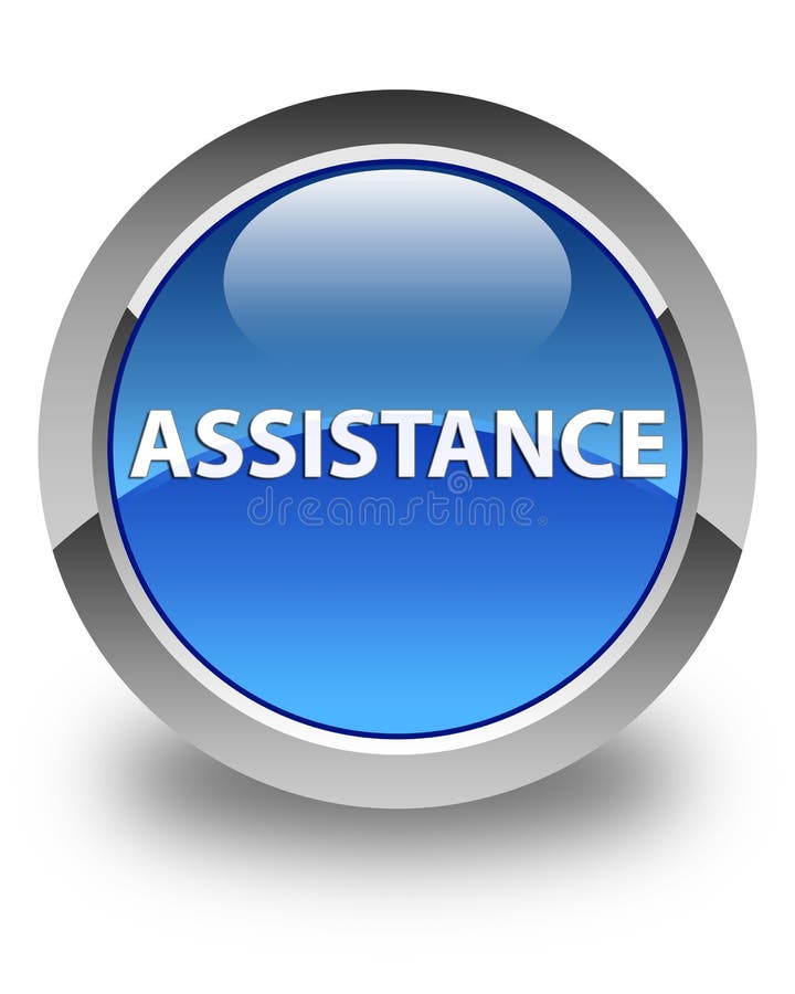 Assistance Glossy Yellow Round Button Stock Illustration - Illustration ...
