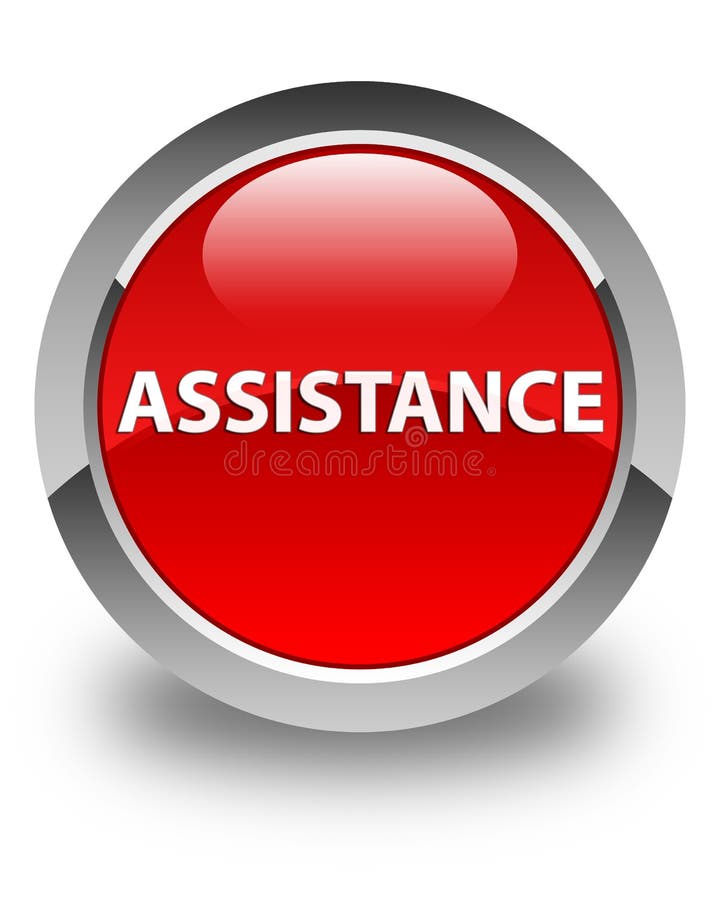 Assistance Glossy Red Round Button Stock Illustration - Illustration of ...