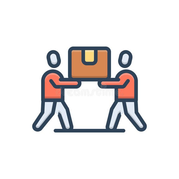 Color Illustration Icon for Assistance, Help and Parcel Stock Vector ...