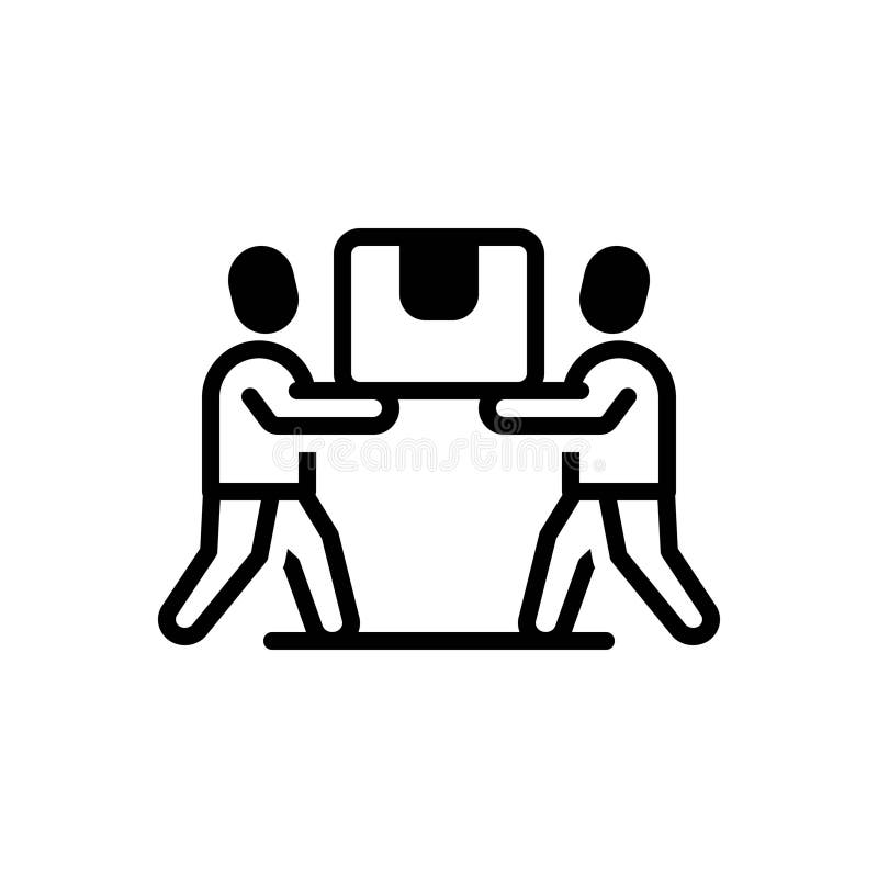 Black Solid Icon for Assistance, Help and Carry Stock Illustration ...