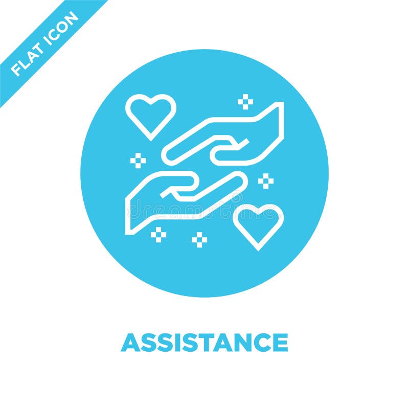 Assistance Icon Vector From Charity Elements Collection. Thin Line ...