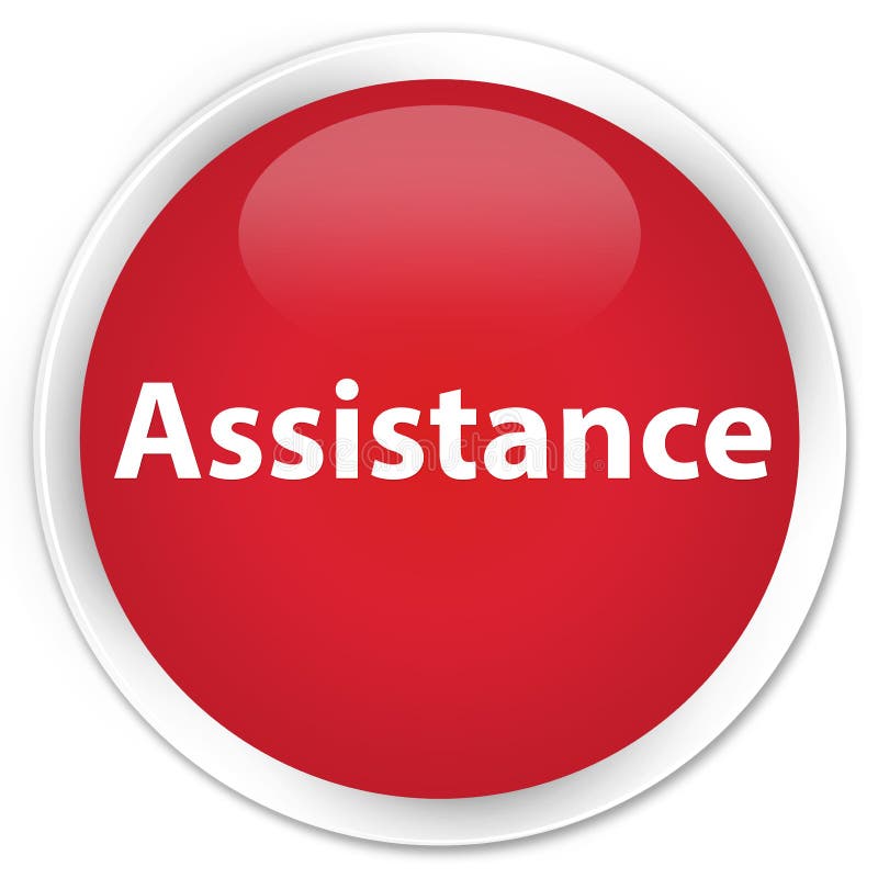 Assistance Premium Red Round Button Stock Illustration - Illustration ...