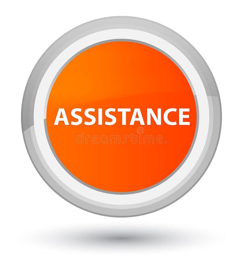 Assistance Prime Orange Round Button Stock Illustration - Illustration ...