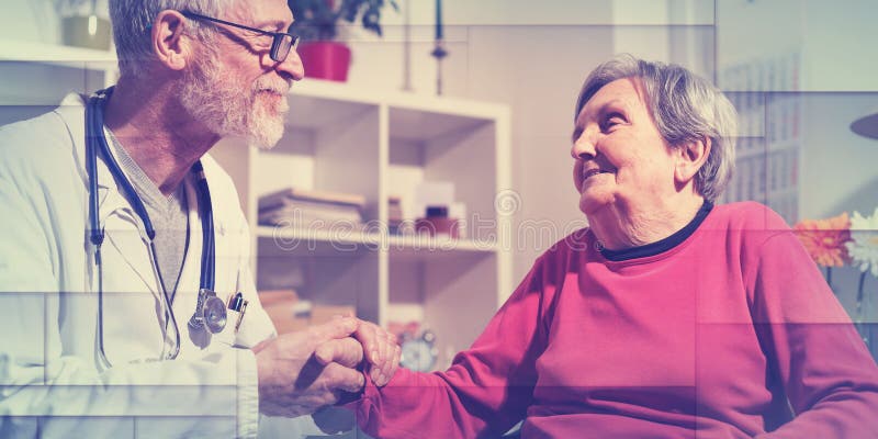 Assistance To Elderly, Geometric Pattern Stock Image - Image of medical ...