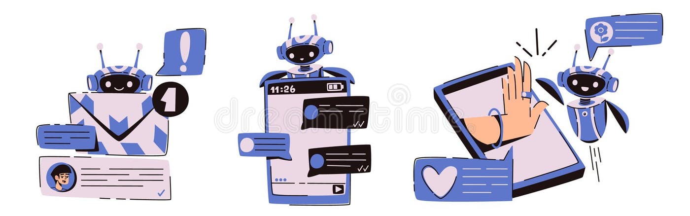 Chatbots Character Stock Illustrations – 293 Chatbots Character Stock ...
