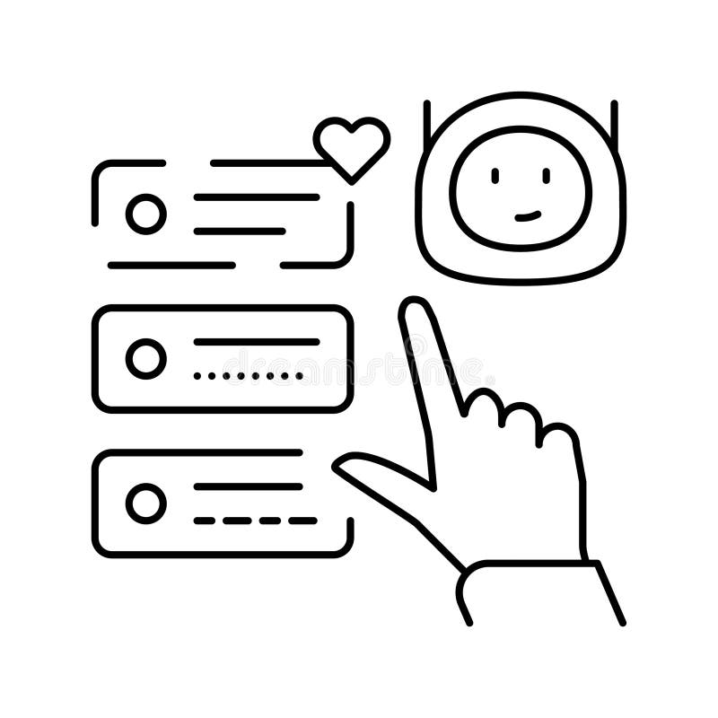 Assistant Chat Bot Line Icon Vector Illustration Stock Vector ...
