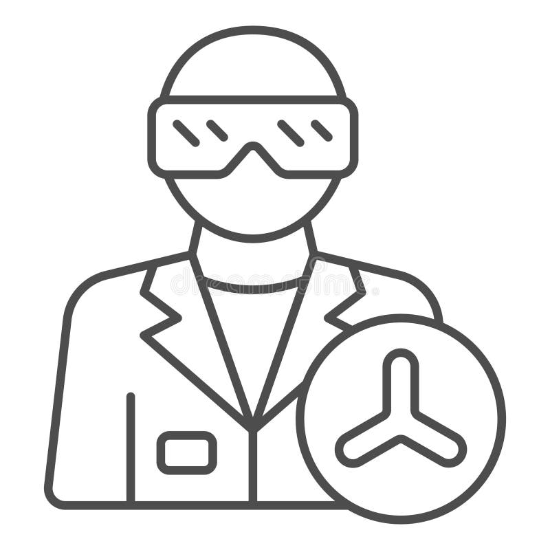 Assistant with Eyeglasses Thin Line Icon, Clinical Research Concept ...