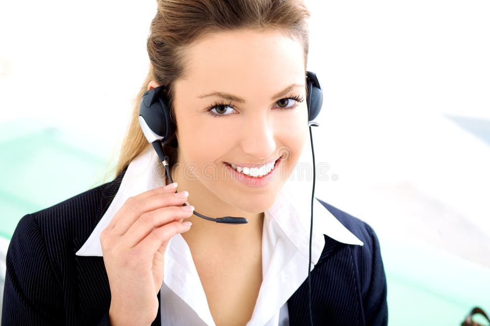 Assistant with headset stock image. Image of employment - 8850139