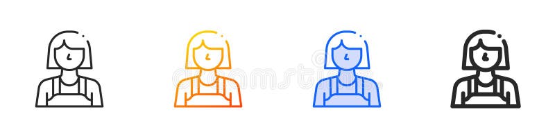 Assistant Icon.Thin Linear, Gradient, Blue Stroke and Bold Style Design ...