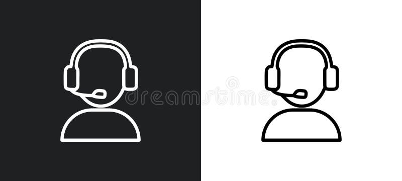 Assistant Outline Icon in White and Black Colors. Assistant Flat Vector ...