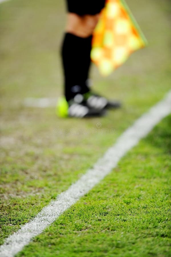 Assistant Referee in Action on a Soccer Field Stock Image - Image of ...