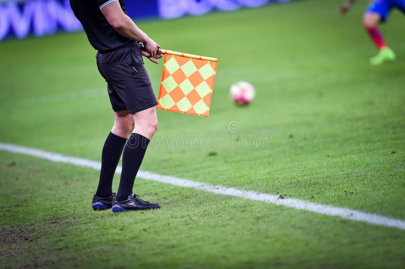 Assistant Referee during Soccer Match Stock Photo - Image of soccer ...