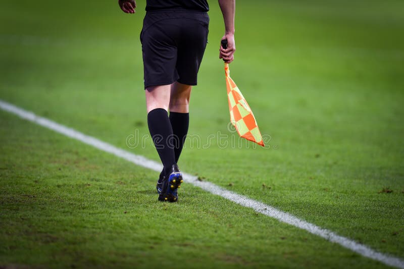 Assistant Referee during Soccer Match Stock Image - Image of pitch ...