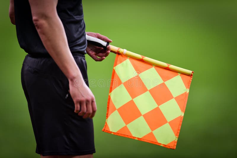 Assistant Referee during Soccer Match Stock Image - Image of hand ...