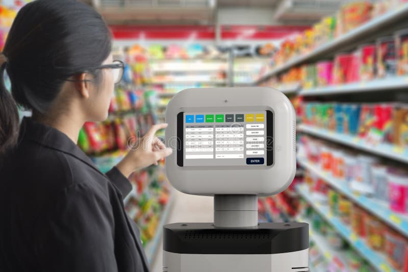 Assistant Robot with Software Stock Photo - Image of automate ...