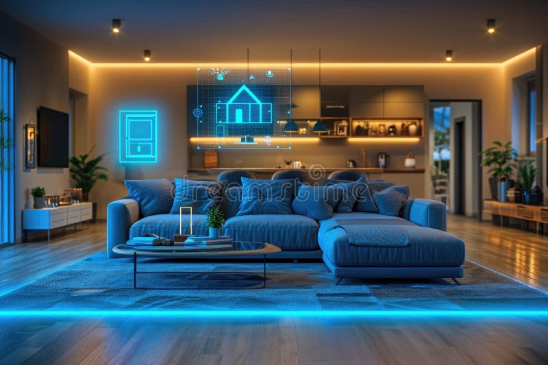 Assistant Smart Home Automation Futuristic Interface on Virtual Screen ...