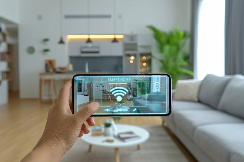 Assistant Smart Home Automation Futuristic Interface on Virtual Screen ...