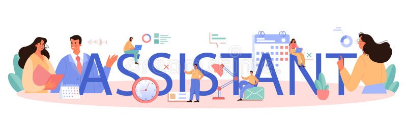 Assistant Typographic Header. Professional Help and Support Stock ...