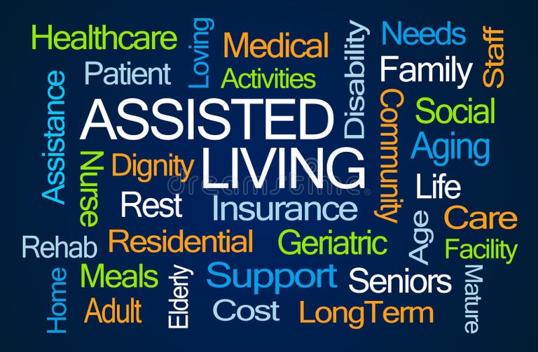 Assisted Living Word Cloud stock illustration. Illustration of doctors ...