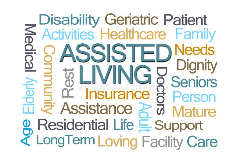 Assisted Living Word Cloud stock illustration. Illustration of doctors ...