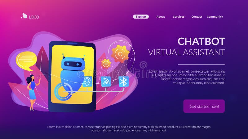 Assistente Virtuale Di Chatbot Via La Pagina D'atterraggio Del ...