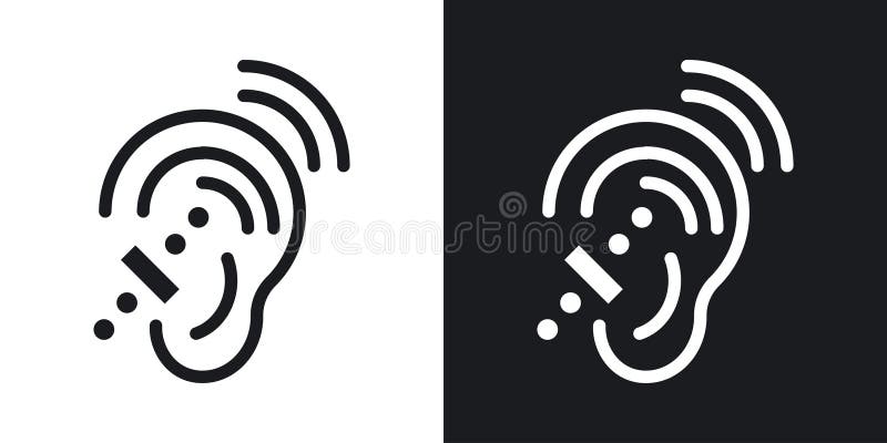 Assistive Listening Systems Icon Isolated on White Background Stock ...