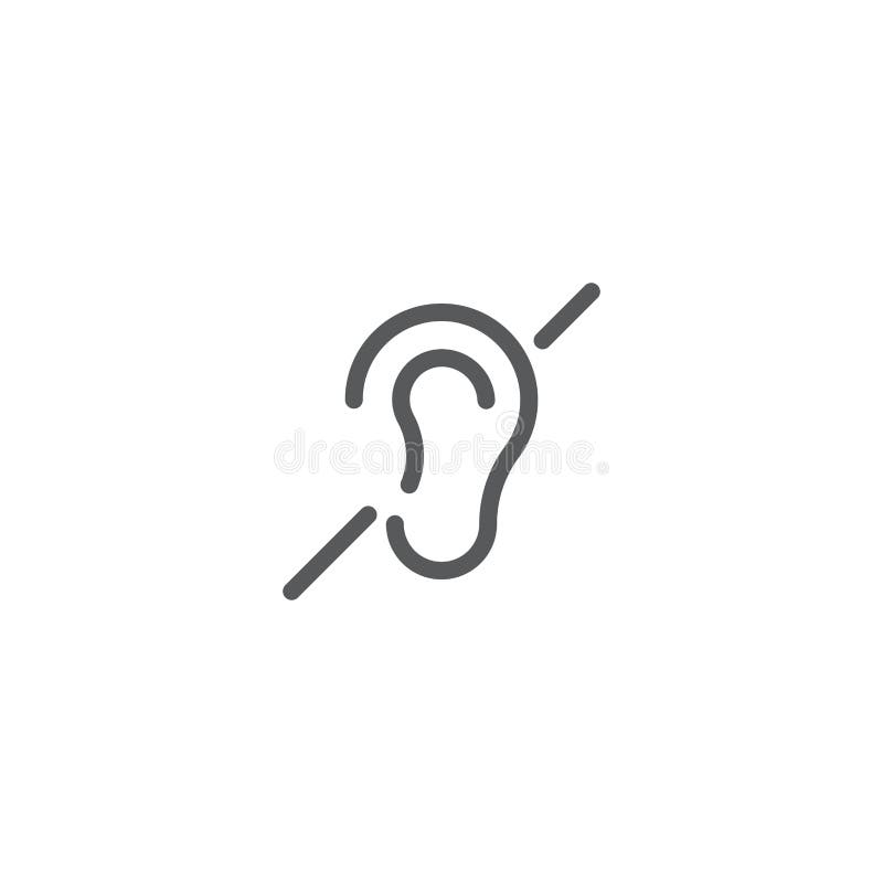 Assistive Listening Systems Symbol. Deafness Vector Icon Isolated on ...