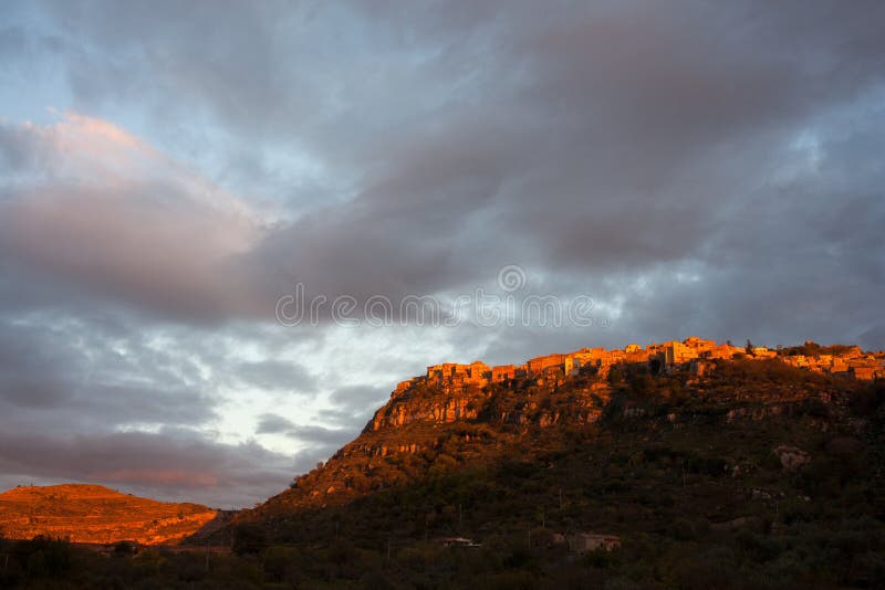 Assoro stock photo. Image of country, sicily, clouds - 35875404