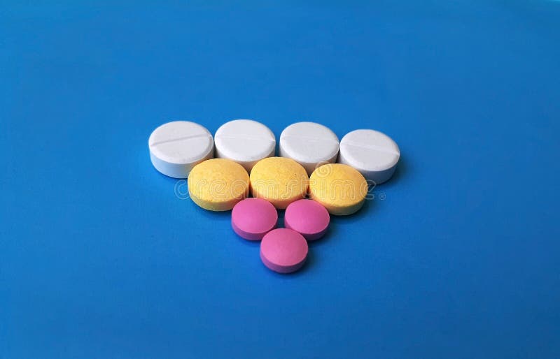 Assortative Triangular Pattern of Med Pills and Capsules Stock Image ...