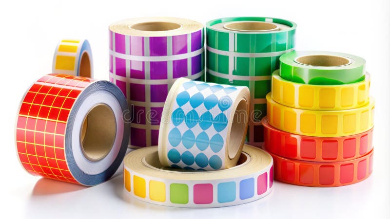 Assorted Adhesive Label Rolls a Colorful Collection of Customizable ...