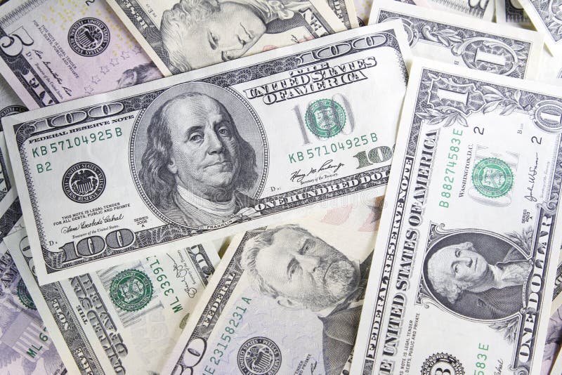 Assorted American Banknotes Stock Photo - Image of closeup, profit ...