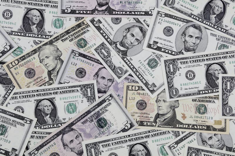 Assorted American Banknotes Stock Image - Image of earnings, dollars ...