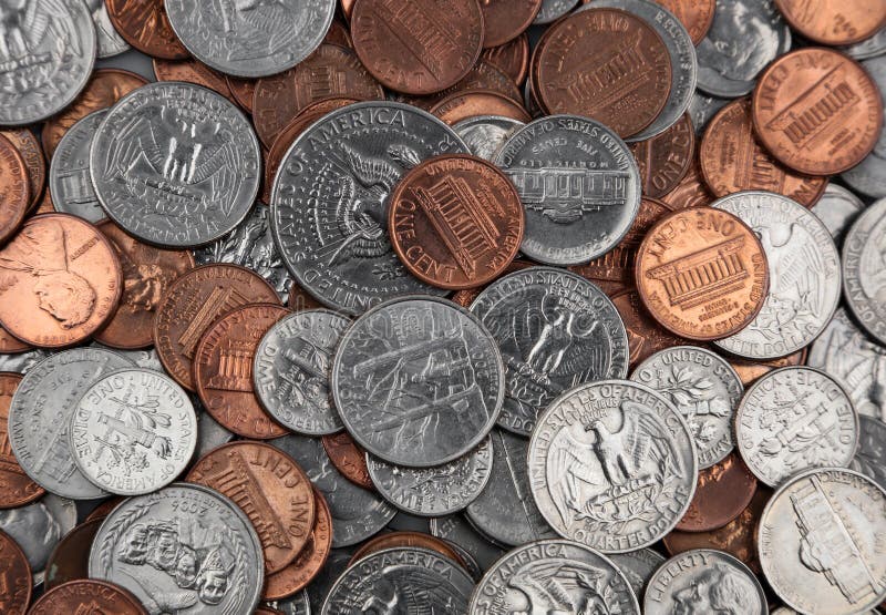 Assorted American coins stock photo. Image of coins - 182874882