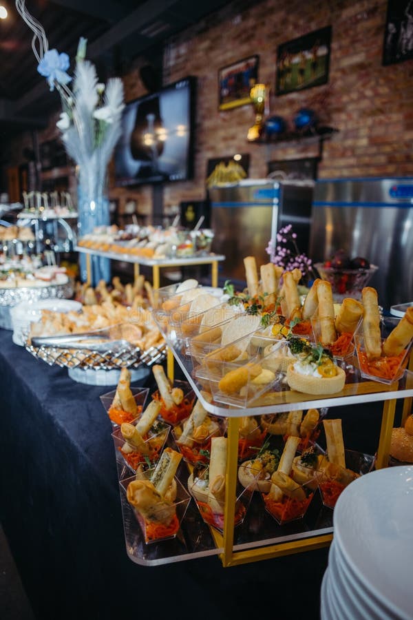 Assorted Appetizers on Banquet Table for Party Guests. Stock Photo ...