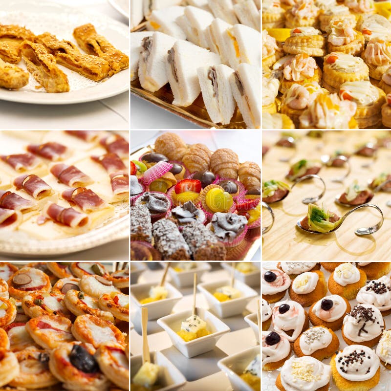 Assorted Appetizers Collage Stock Photo - Image of ingredient, dessert ...