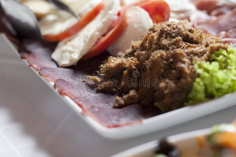 Assorted appetizers stock photo. Image of plate, kebab - 34012908