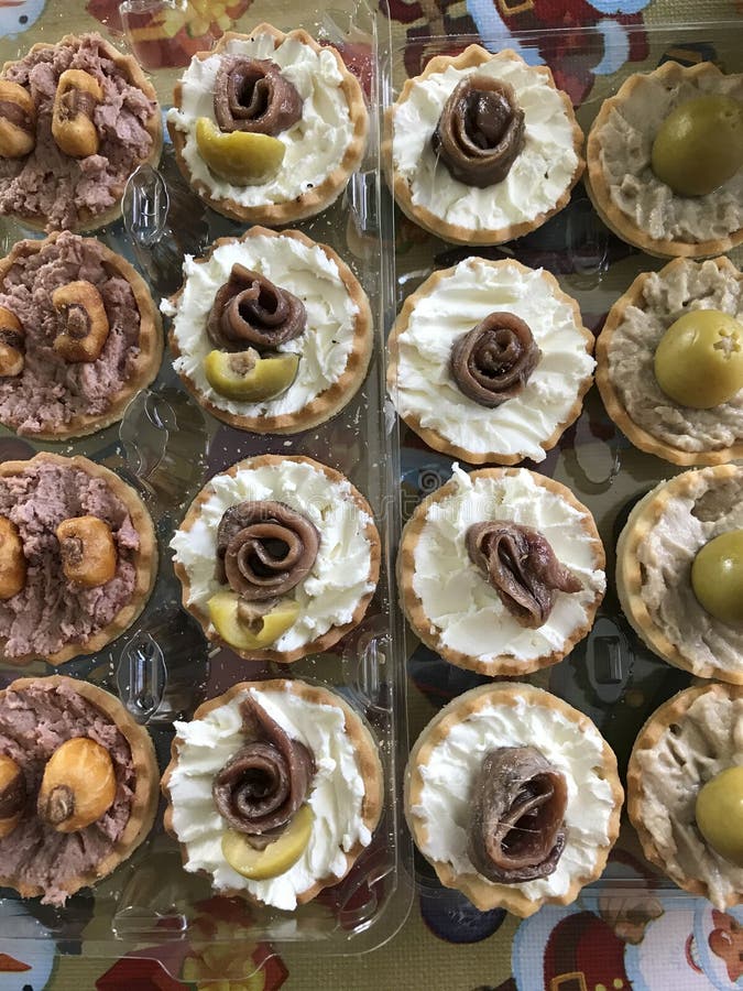 Assorted Appetizers on Puff Pastry Tartlets Stock Photo - Image of ...