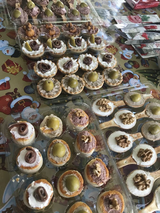 Assorted Appetizers on Puff Pastry Tartlets Stock Photo - Image of ...